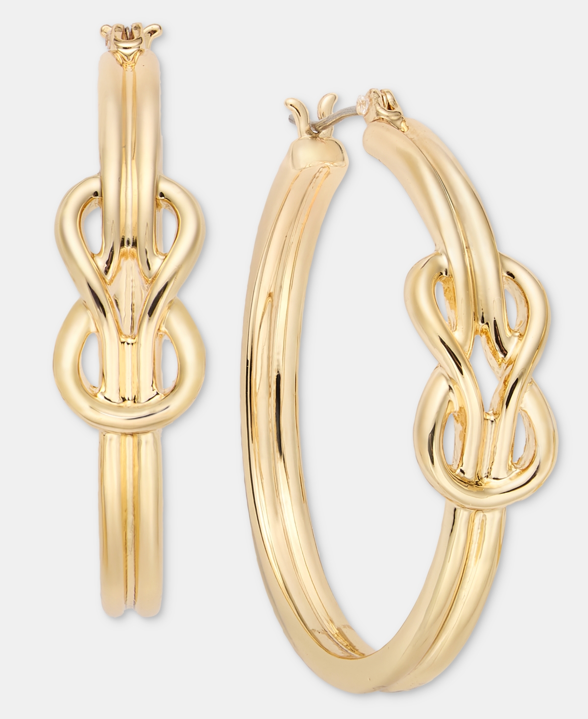 Click here for On 34th Gold-Tone Knotted Hoop Medium Hoop Earring... prices