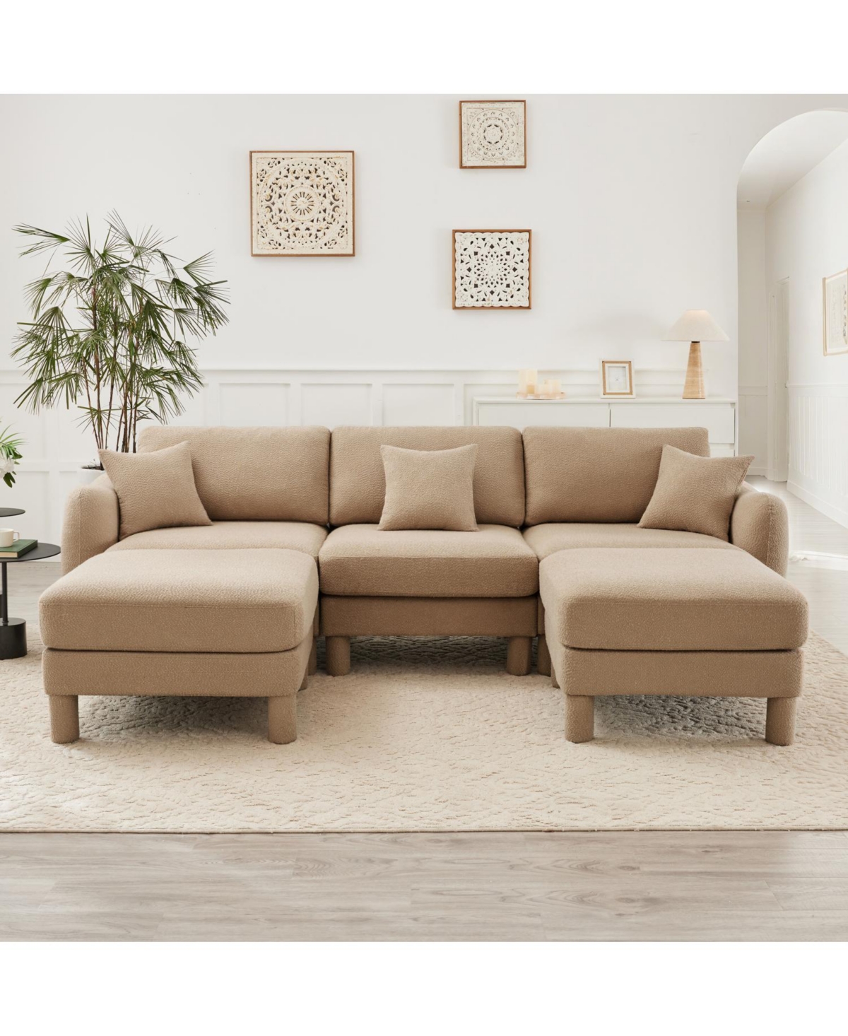 Click here for Streamdale Furniture Boucle U-Shape Sectional Sofa... prices