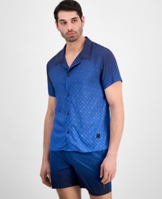 BOSS Hugo Boss Men's Gradient B Button-Up Sun Protection Swim Shirt ...