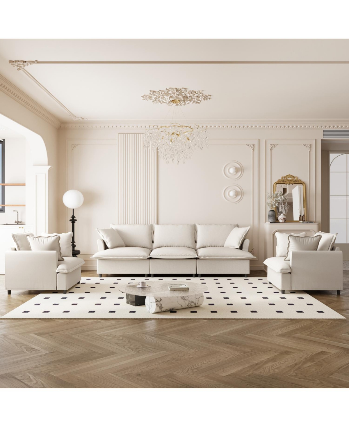 Click here for Streamdale Furniture Chenille Sectional Sofa Set -... prices