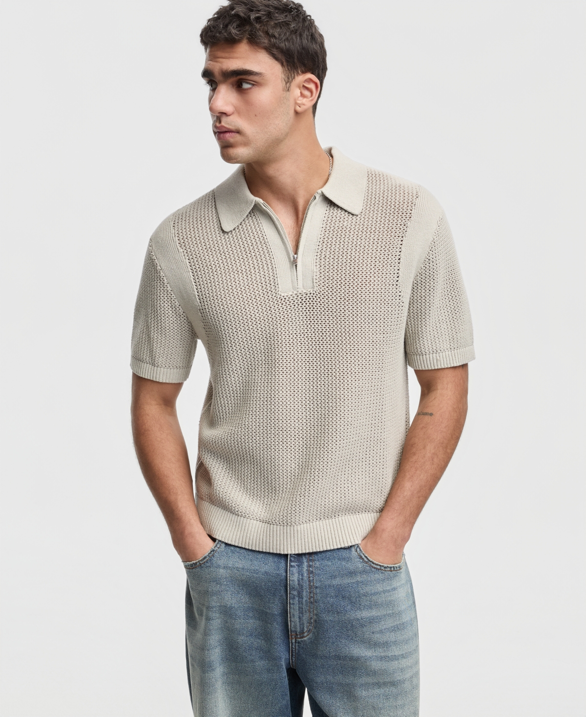 Click here for Mode of One Mens Relaxed-Fit Short-Sleeve Zipper S... prices