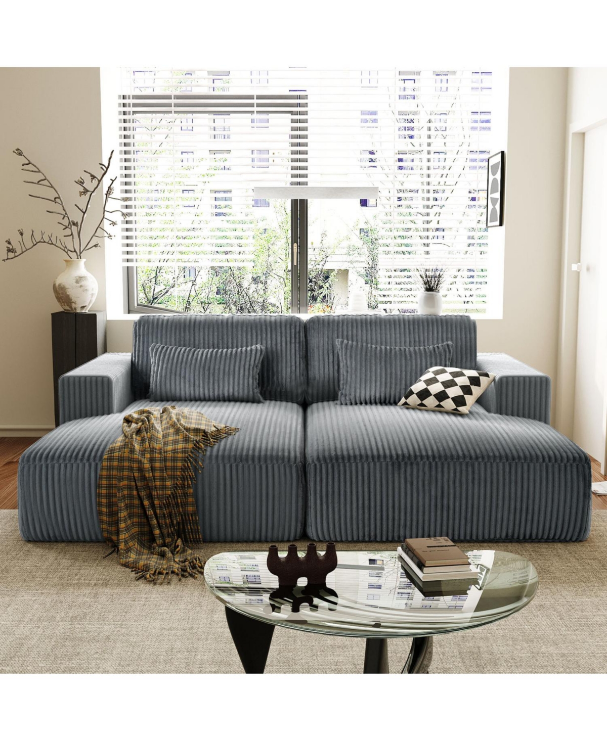 Click here for Streamdale Furniture Corduroy Sofa Bed with Pillow... prices