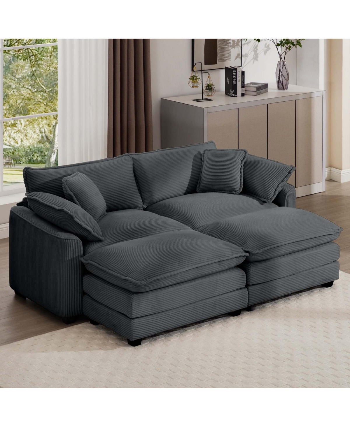 Click here for Streamdale Furniture Corduroy Two-Seater Sofa with... prices
