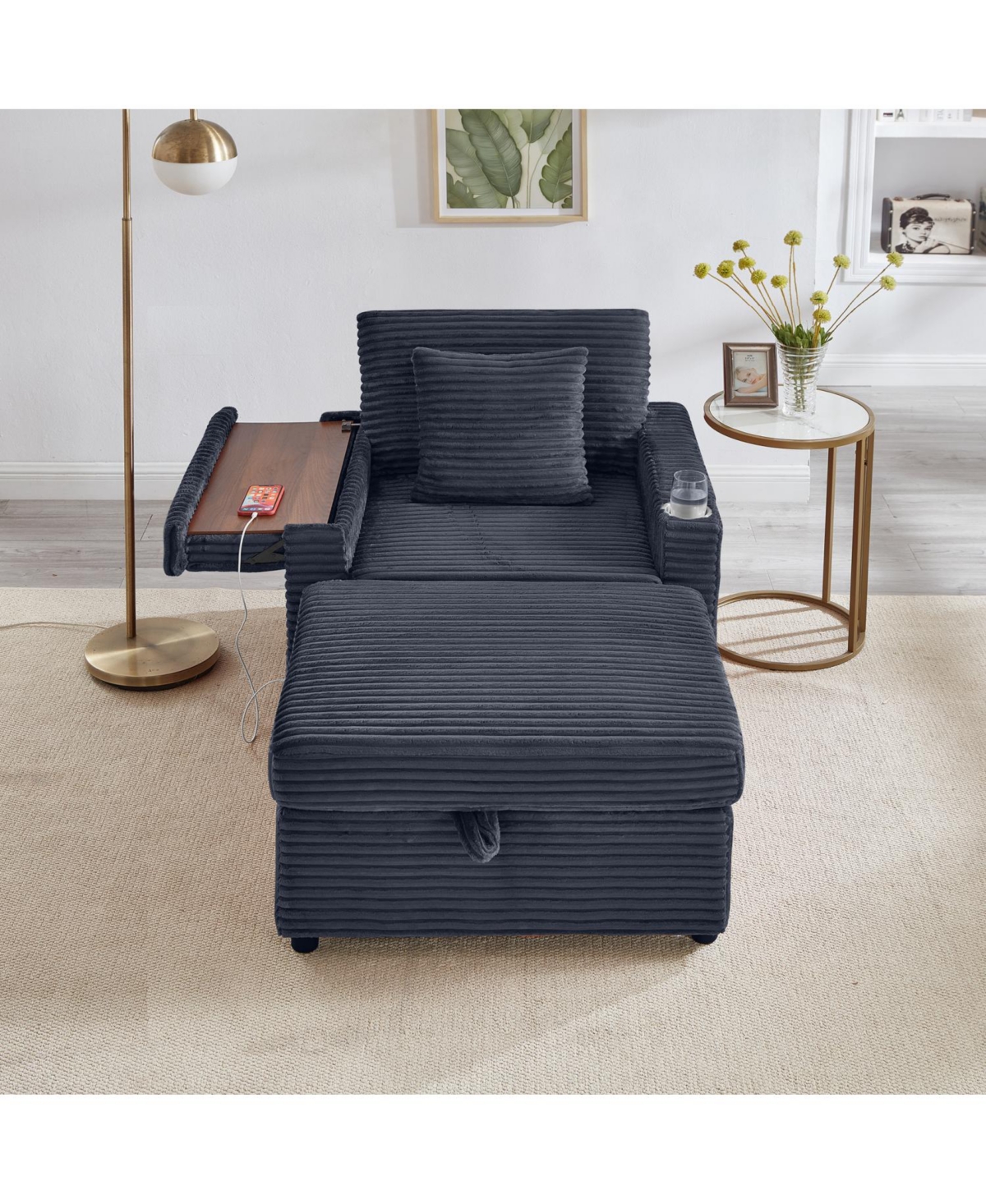 Click here for Streamdale Furniture Fluffy Corduroy Lazy Sofa w/... prices