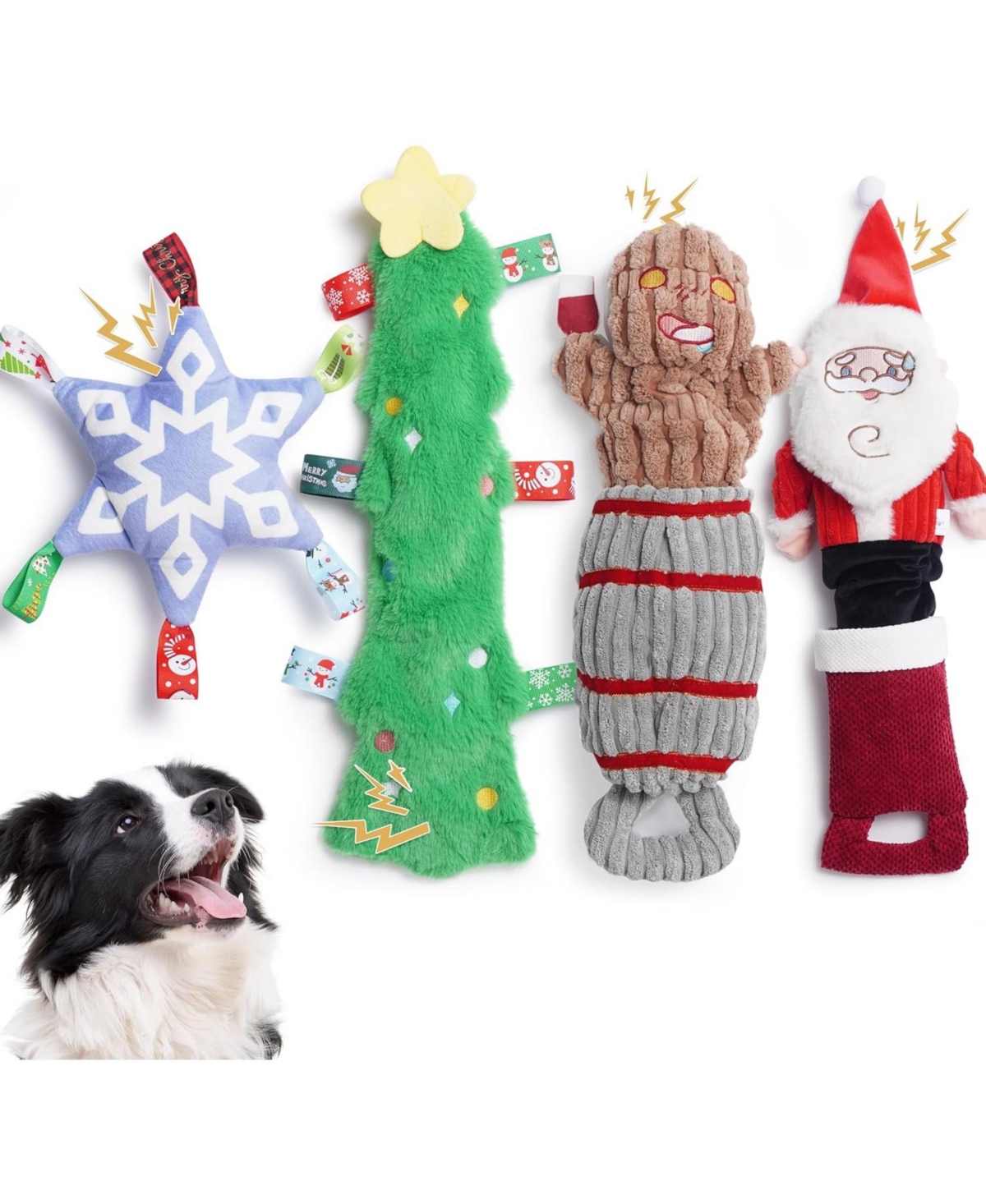 Click here for Nocciola 4 Pack Tag & Tug Christmas Dog Toys  No S... prices