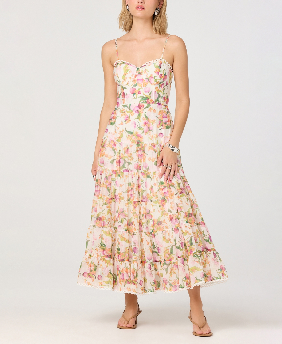 Click here for Astr the Label Womens Sweetheart Neck Floral A-Lin... prices