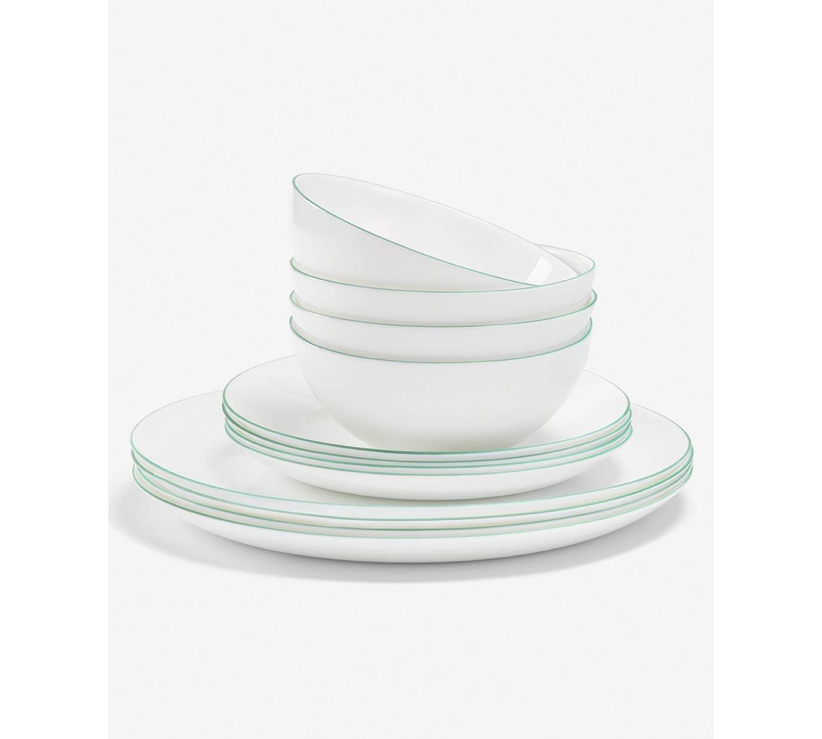 Click here for Arch Studio Opal Glass Rim 12-Pc. Dinnerware Set... prices