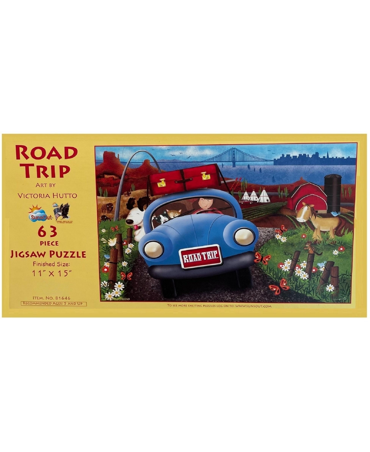 Click here for SunsOut Road Trip 63 piece Jigsaw Puzzle prices