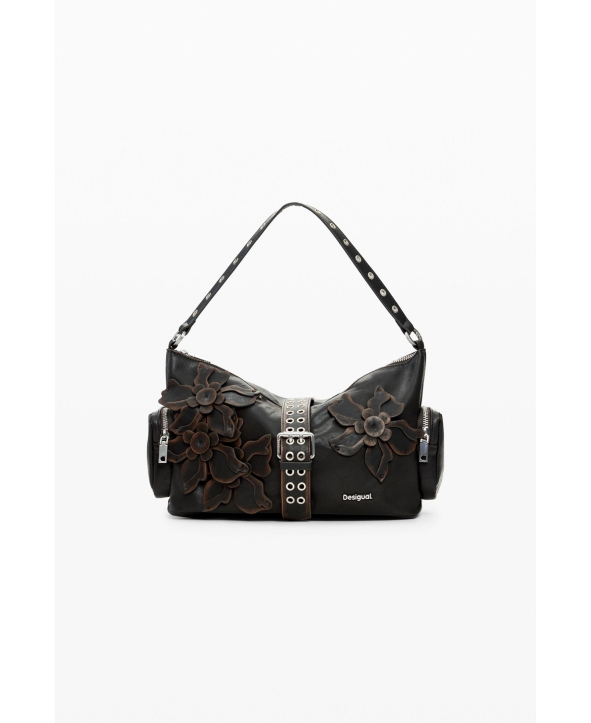 Click here for Desigual Womens Medium bag with flower appliques -... prices