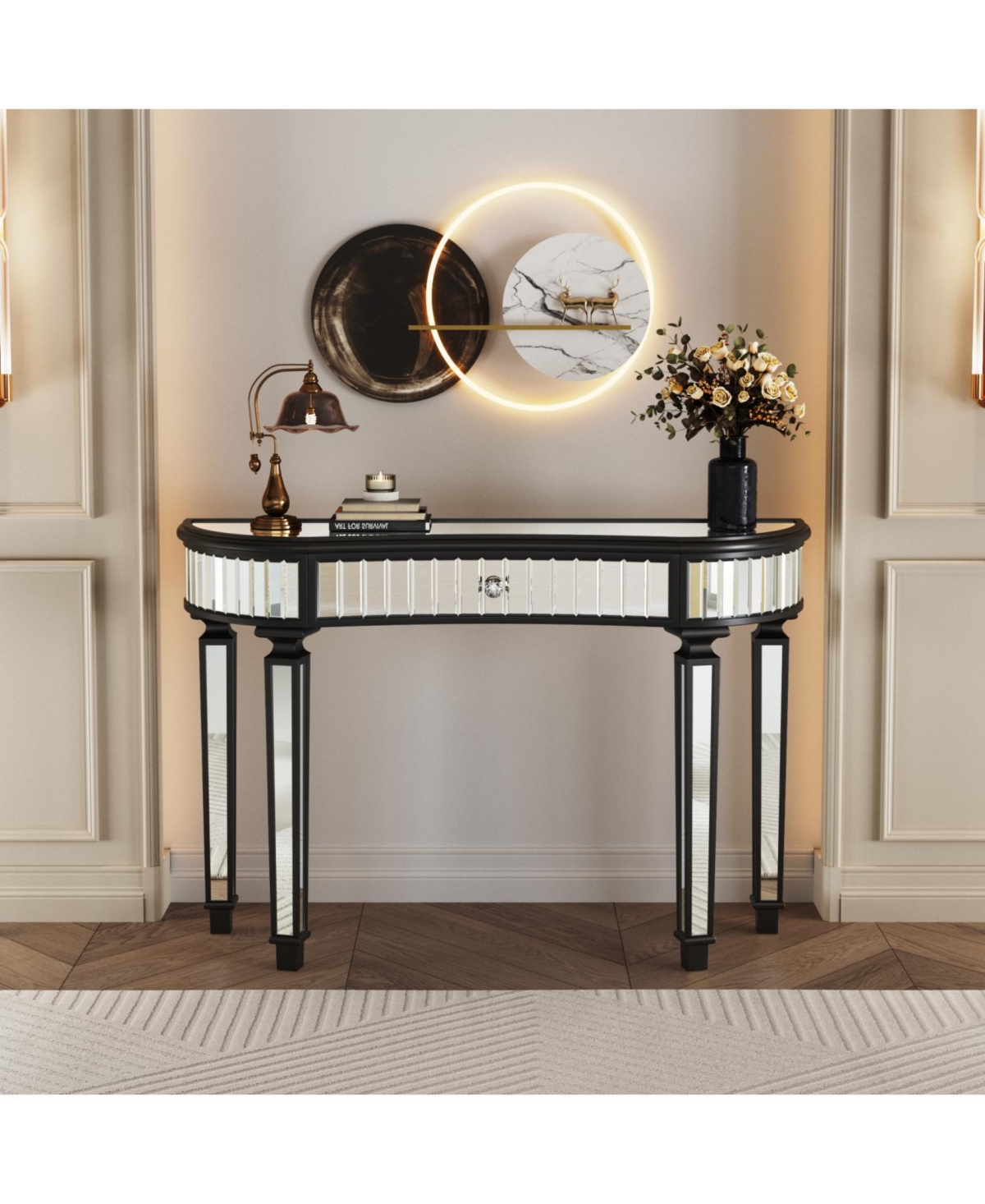 Click here for Streamdale 47" Half-Moon Mirrored Console Tab... prices