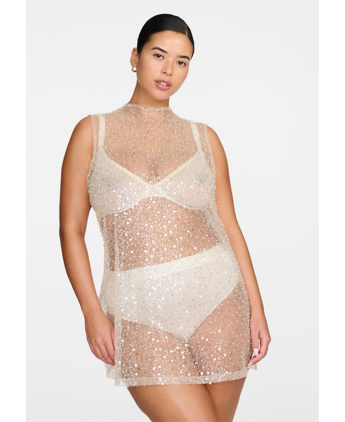 Click here for Cuup Womens The Mock Neck Mini Dress- Sequin - Pea... prices