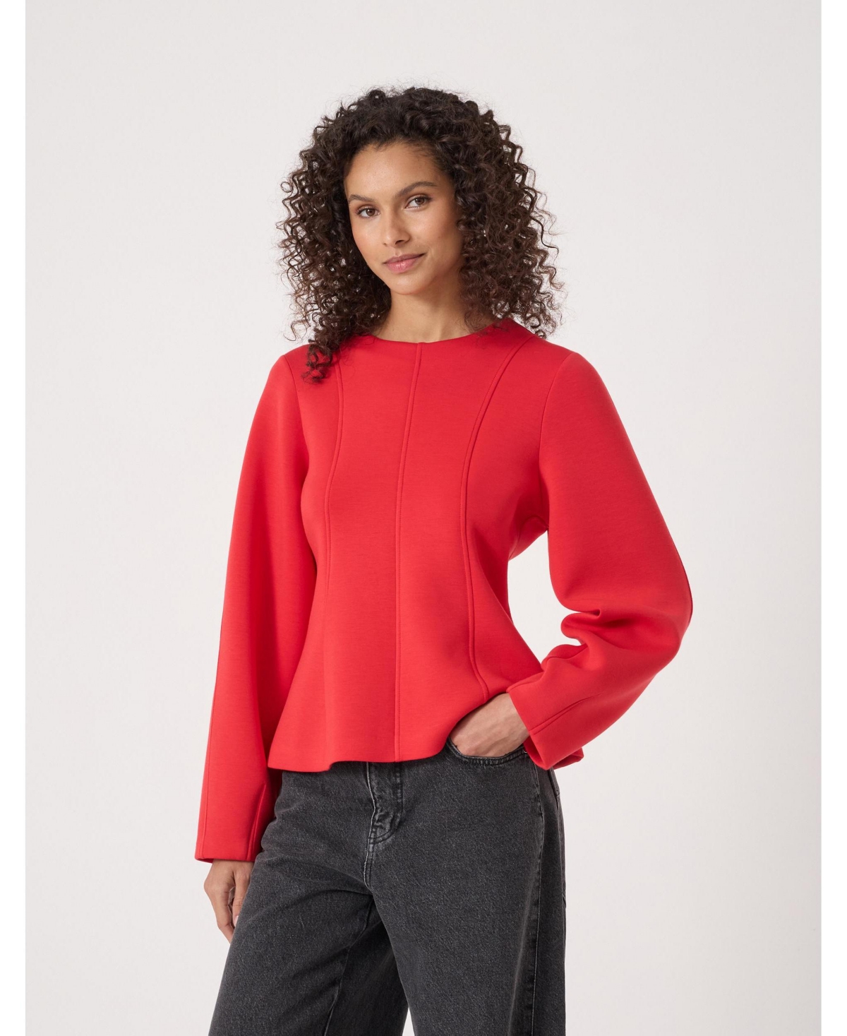 Click here for Hush Womens Seam Detail Smart Jersey Top - Bright... prices