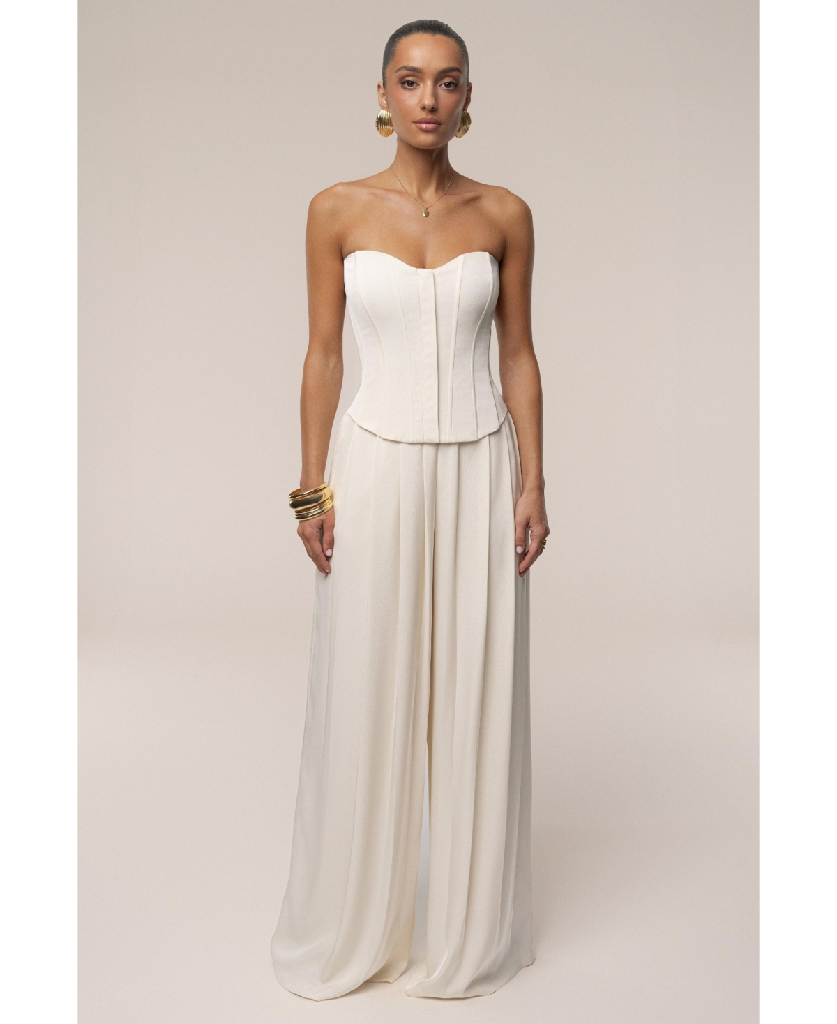 Click here for Jluxlabel Womens Clara Wide Leg Pleated Trousers -... prices