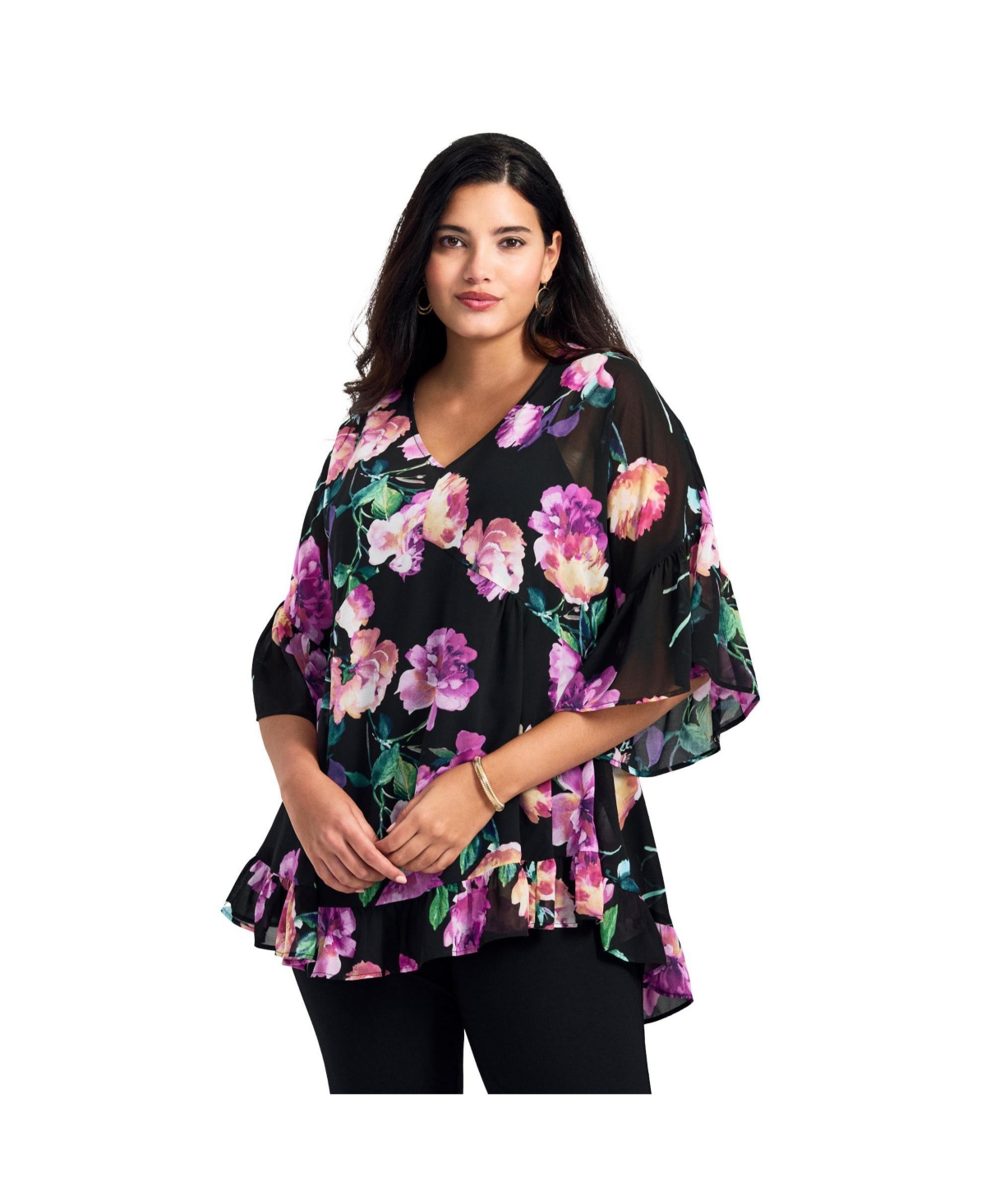 Click here for Avenue Womens Harlow Frill Detail Blouse - Endless... prices