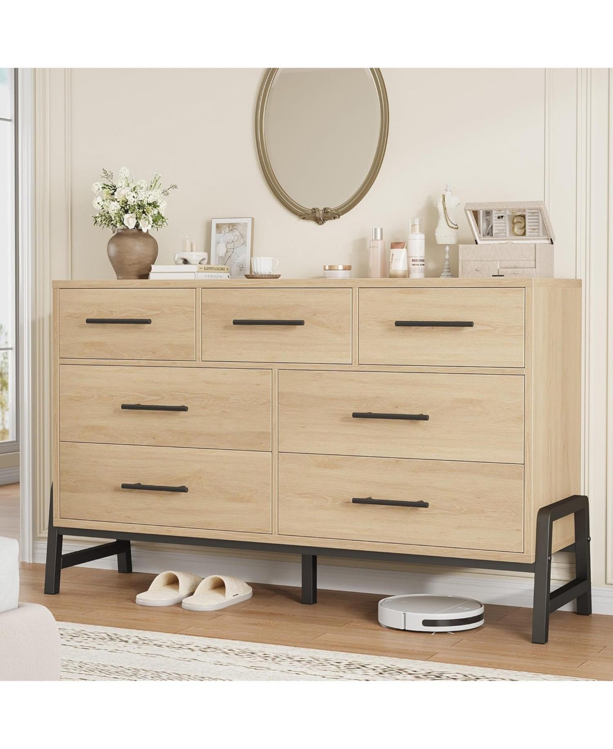 Click here for gaomon 7-Drawer Polished Engineered Wood Dresser... prices