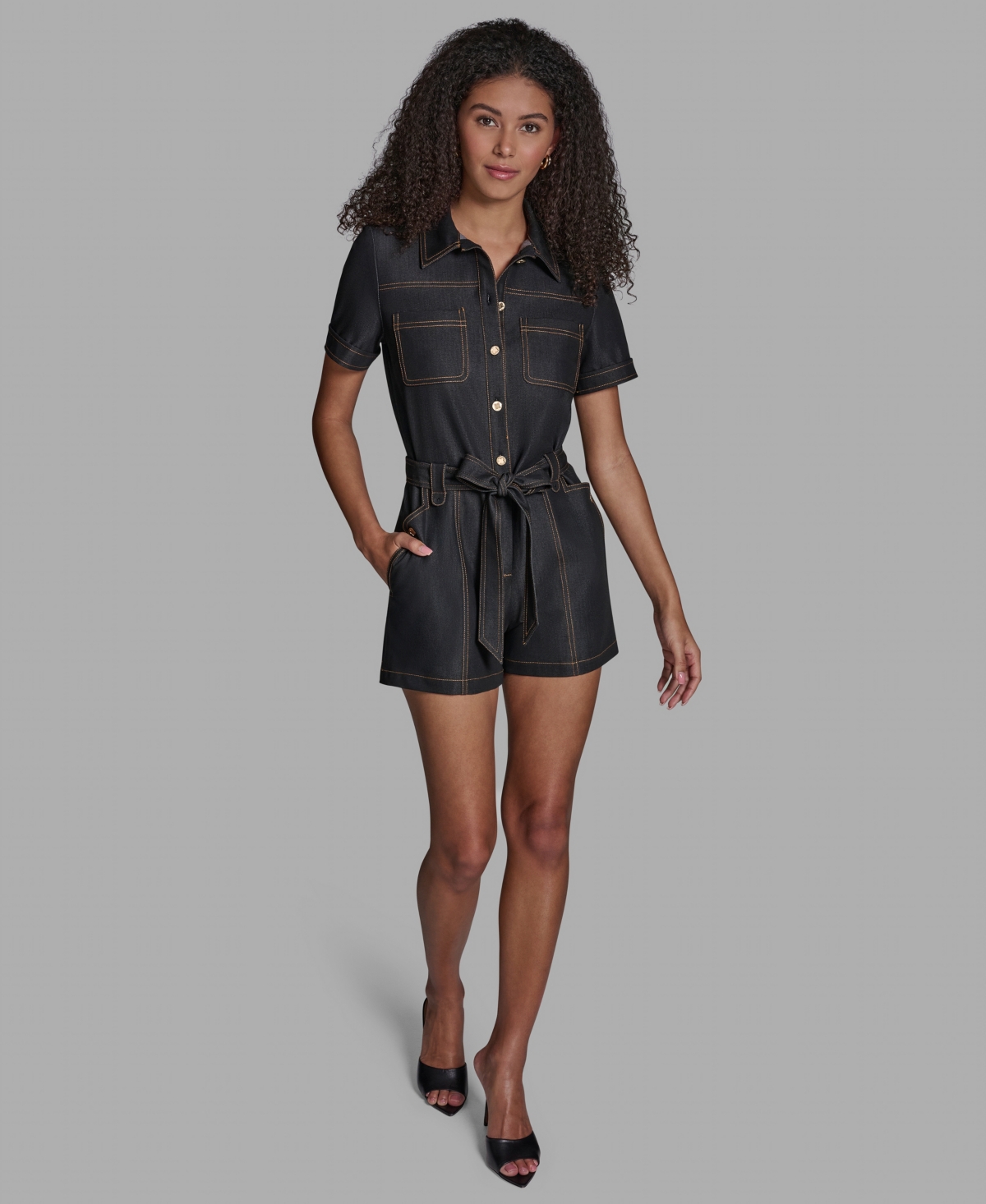 Click here for Bcbg Womens Stretch Denim Button-Front Closure Rom... prices