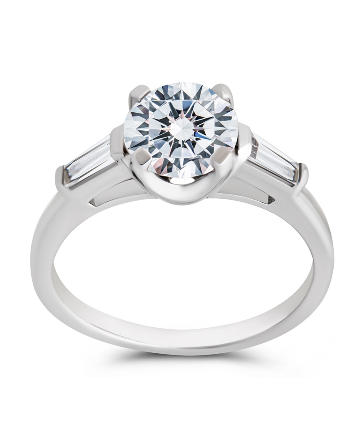 Click here for Sterling Forever 4-prong Brilliant Baguette - Silv... prices