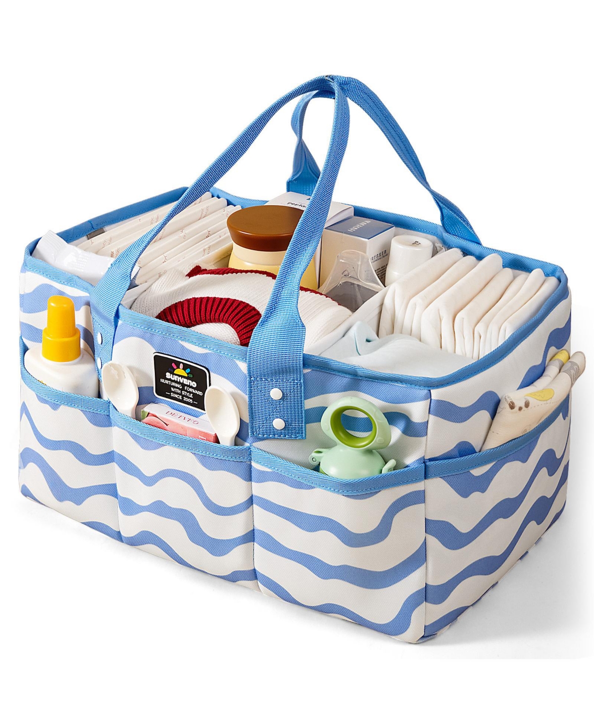 Click here for Sunveno Portable Diaper Caddy Organizer - Blue che... prices