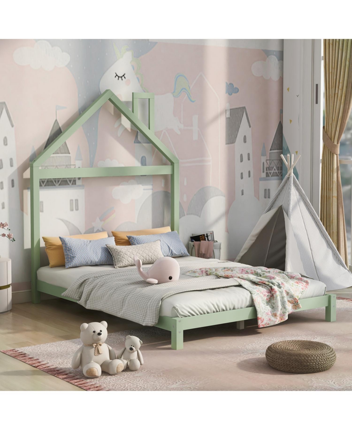 Click here for Streamdale Furniture Full Size Wood Platform Bed W... prices