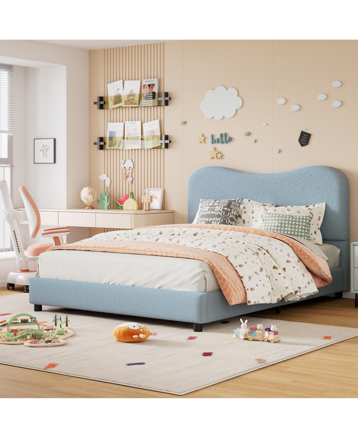 Click here for gaomon Bed Frame Velvet Upholstered Headboard Low... prices