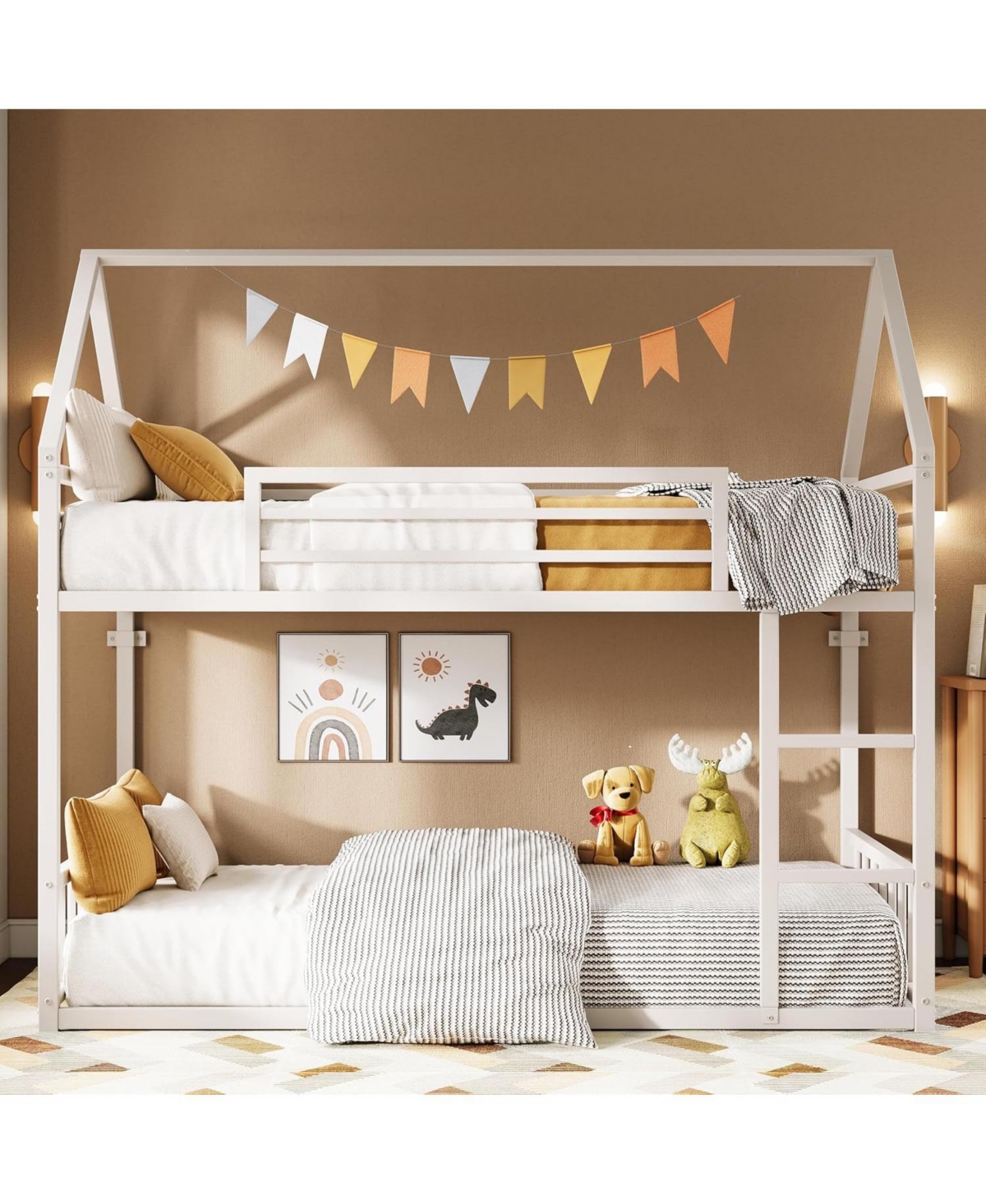 Click here for Likimio Bunk Bed Twin Over Twin with Ladder and Gu... prices
