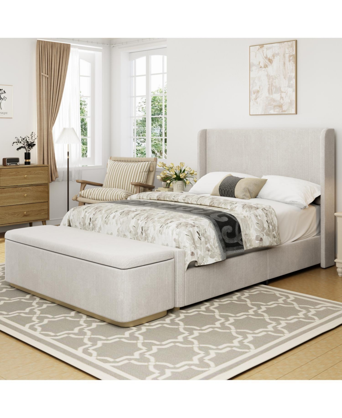 Click here for Streamdale Furniture Luxurious Corduroy Bed with S... prices
