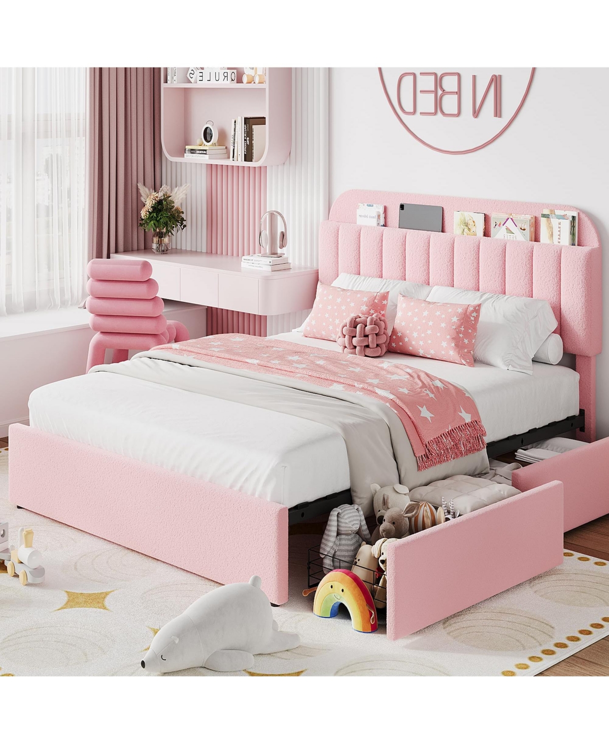 Click here for gaomon Queen Bed Frame with 2 Flexible Drawers and... prices