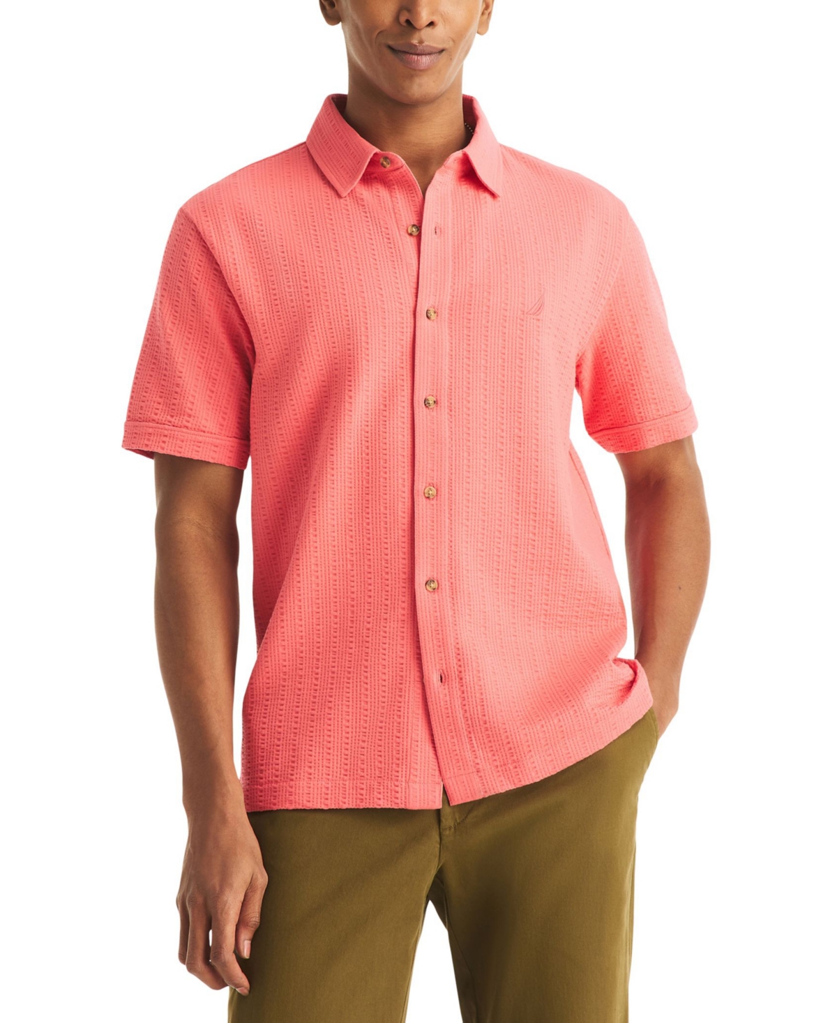 Click here for Nautica Mens Short-Sleeve Shirt - Dreamy Coral prices