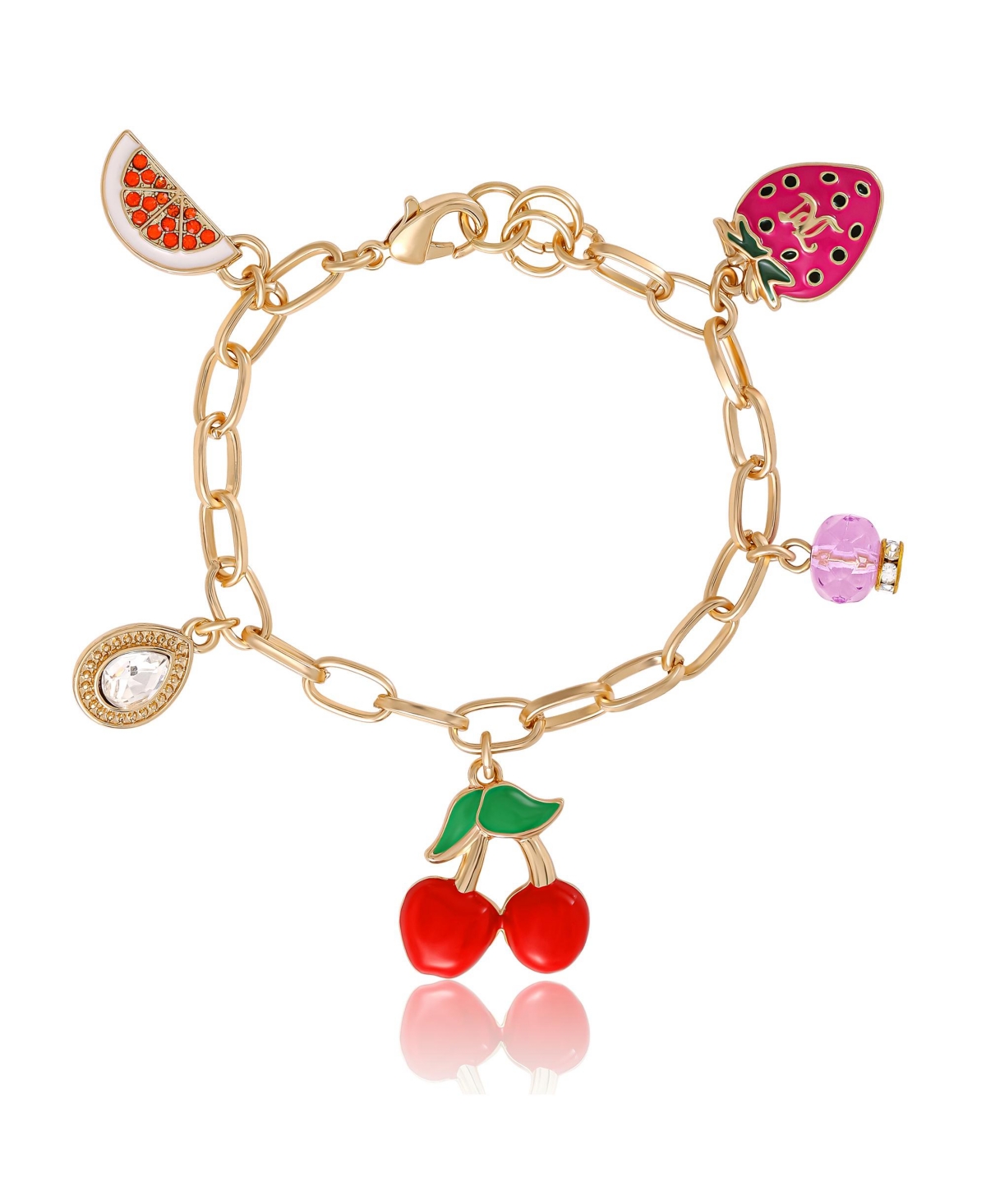 Click here for Juicy Couture Cherry & Fruit Charm Bracelet - Gold prices