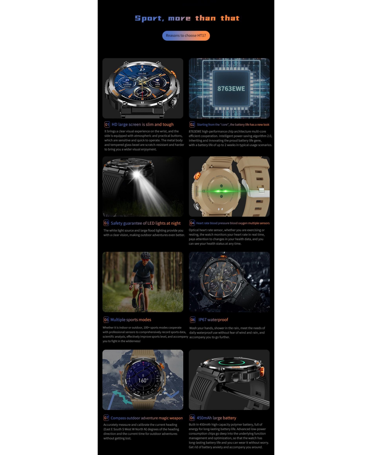 Click here for ruxing smart Rugged HT17 Outdoor Smart Watch  Wate... prices