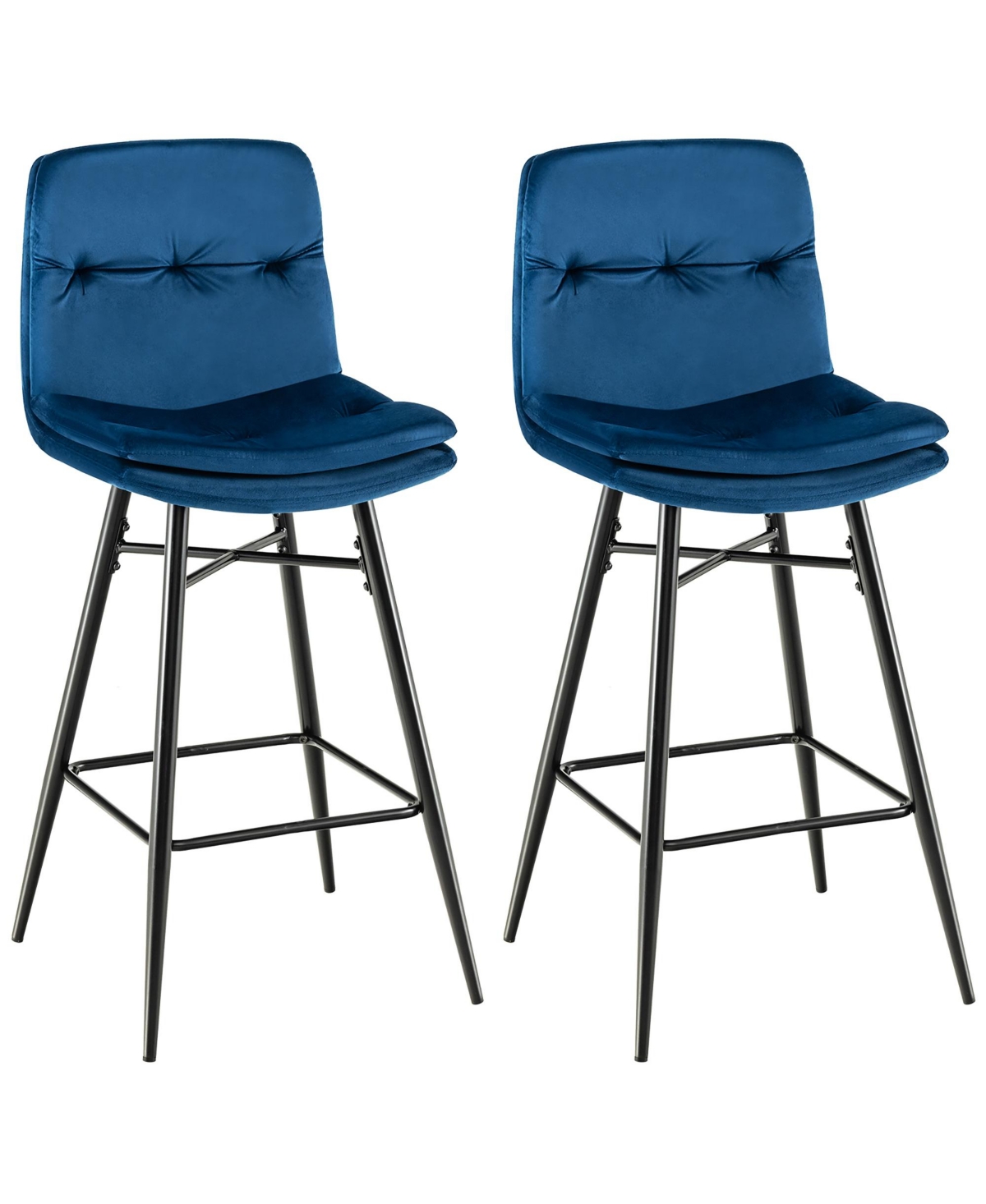 Click here for Costway Set of 2 Velvet Bar Stools Bar Height Kitc... prices