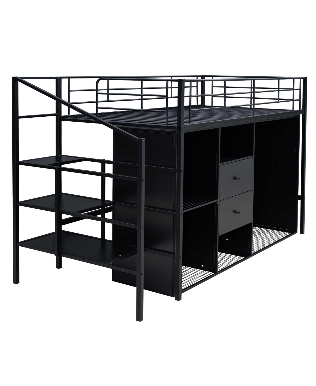 Click here for Boyel Living Twin Size Metal Loft Bed with Drawers... prices