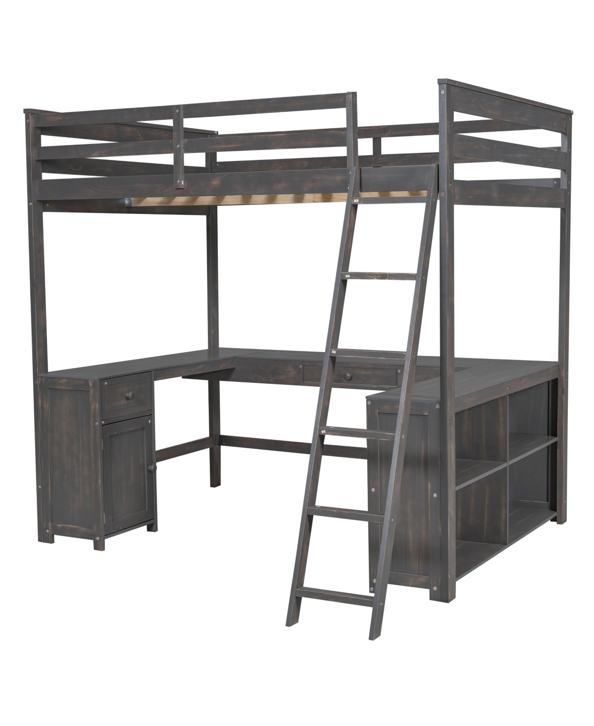 Click here for Boyel Living Full Size Loft Bed with U-shaped Desk... prices