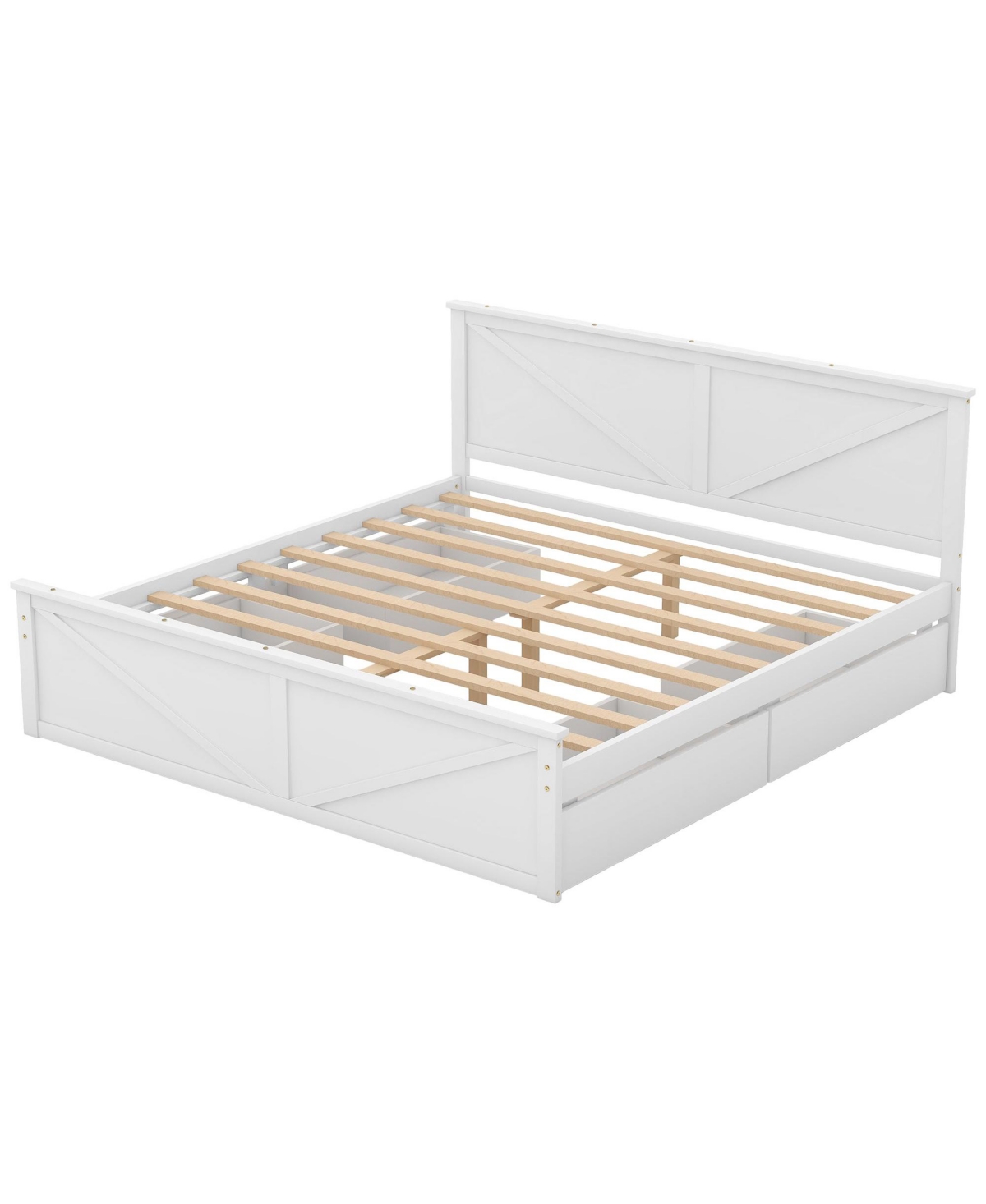 Click here for Boyel Living King Size Wooden Platform Bed with Fo... prices