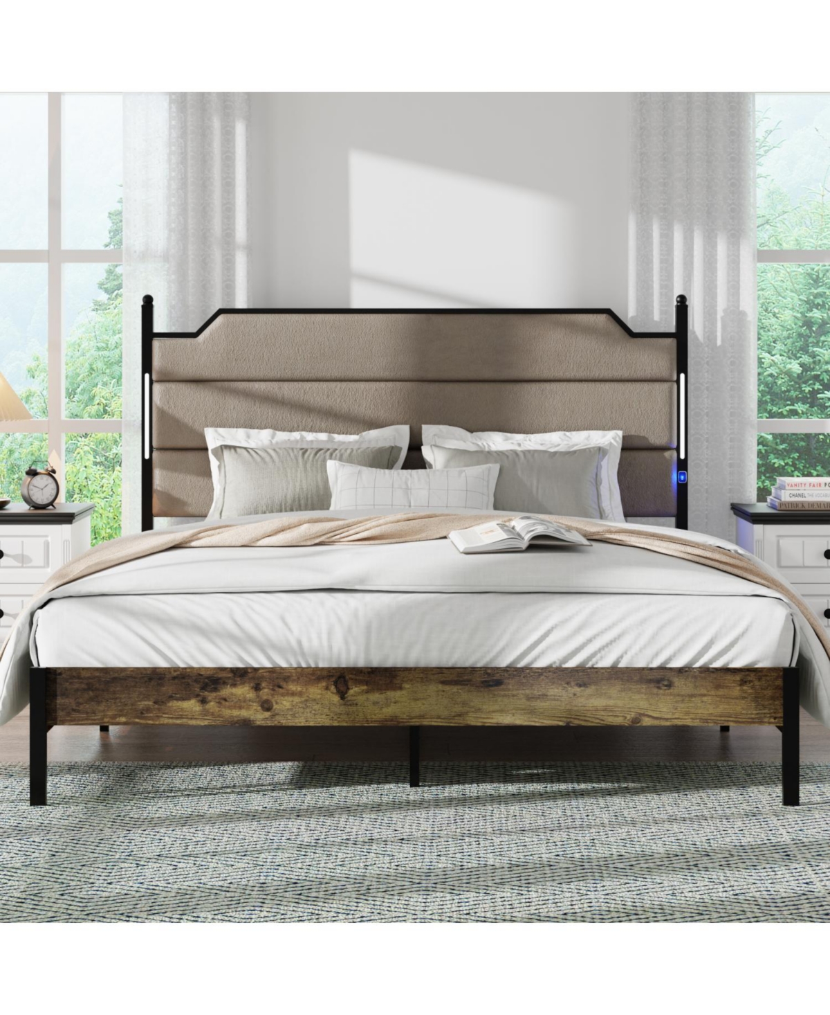Click here for Streamdale Furniture King/Queen Bed Frame with Uph... prices