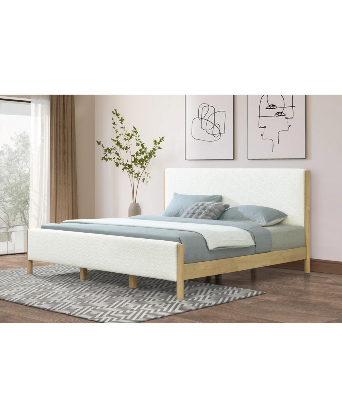 Click here for Streamdale Furniture Modern Boucle Upholstered Bed... prices