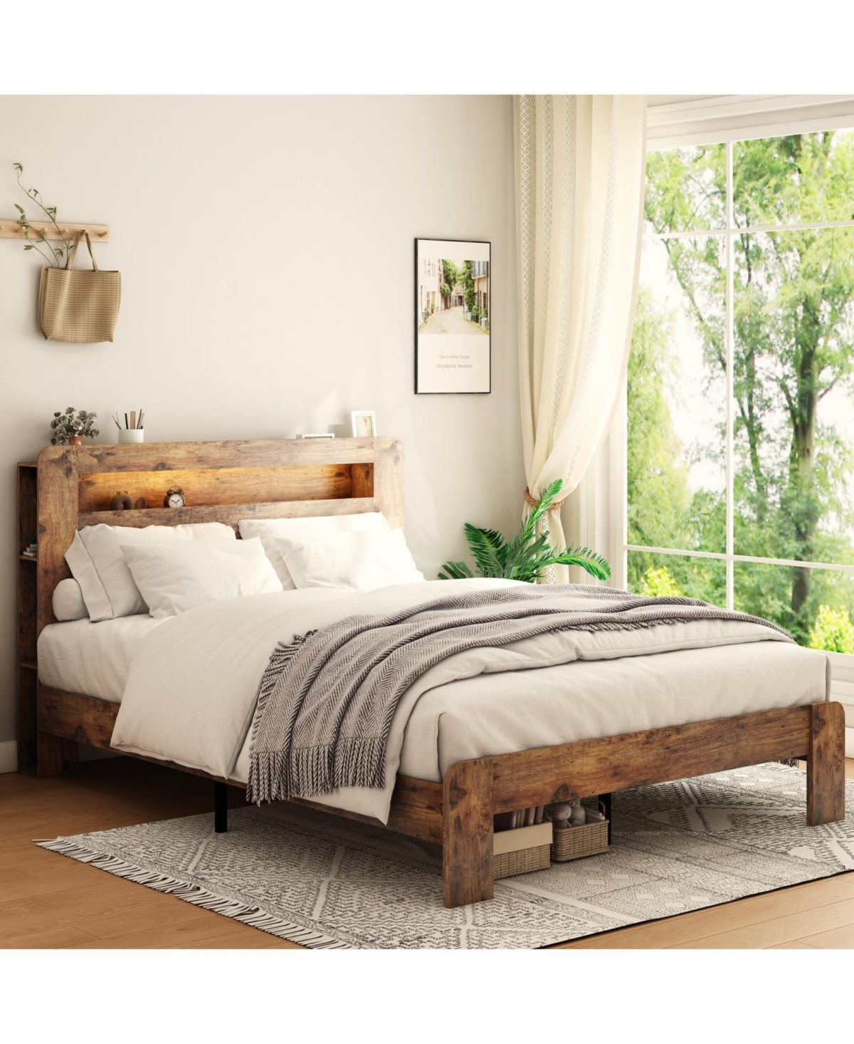 Click here for Streamdale Furniture Full Bed Frame with Led Headb... prices