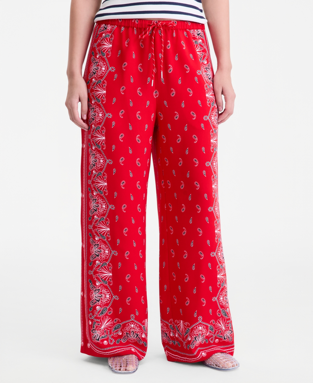 Click here for On 34th Womens Bandana-Print Wide-Leg Pull-On Pant... prices