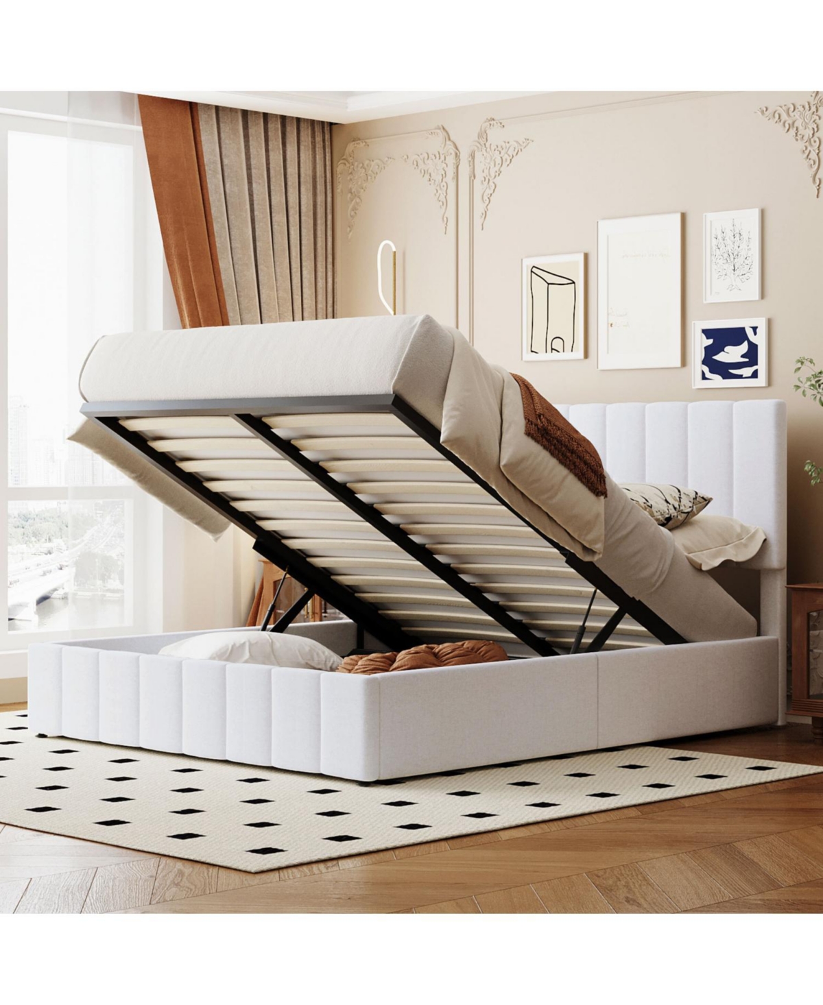 Click here for Streamdale Furniture Upholstered Platform bed with... prices