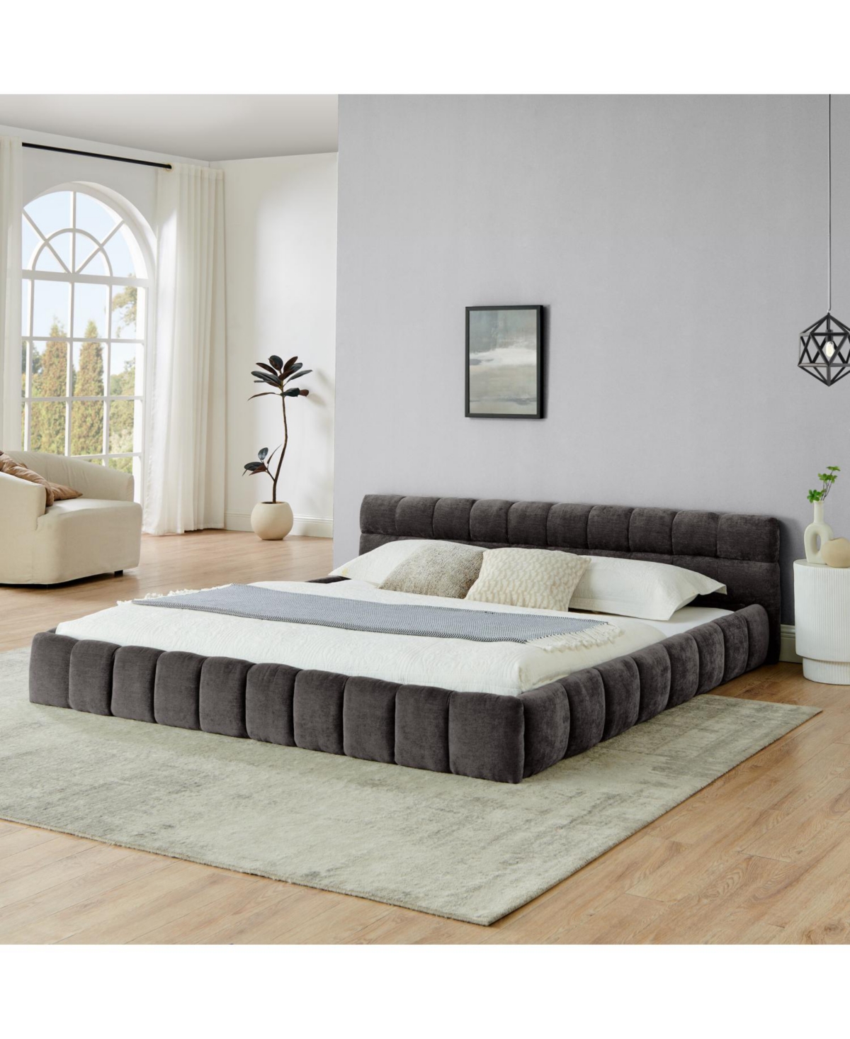 Click here for Streamdale Furniture King Upholstered Platform Bed... prices