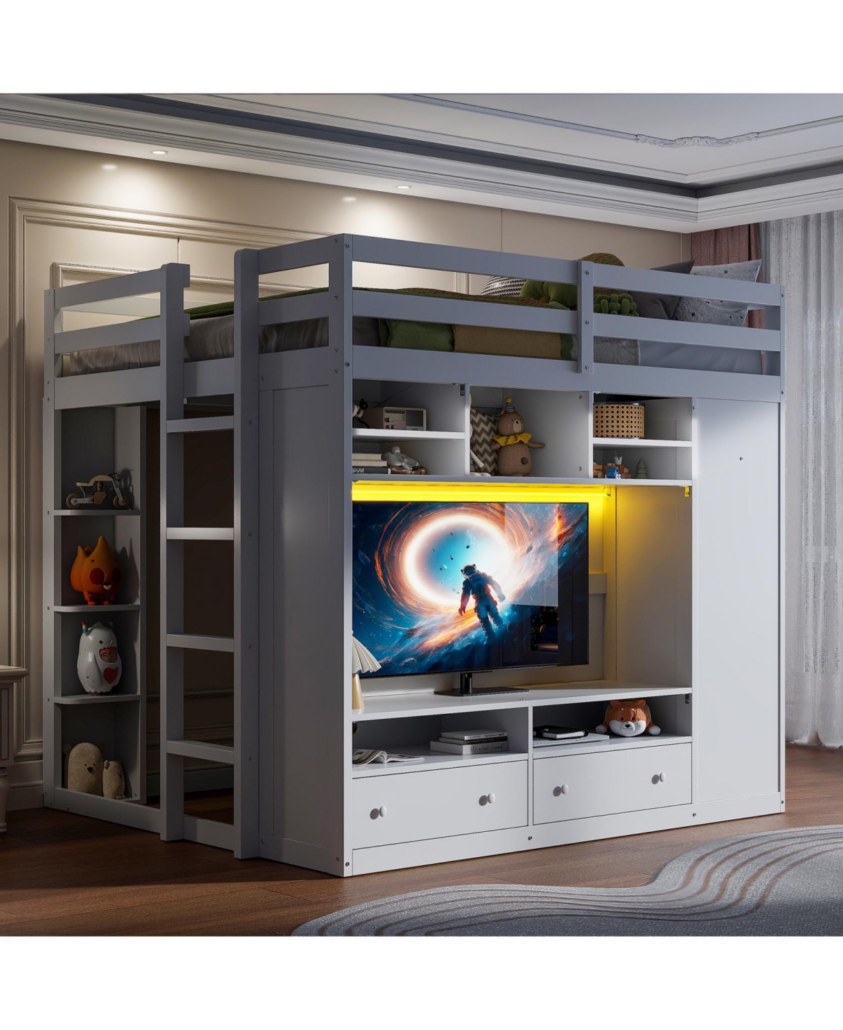 Click here for Streamdale Furniture Full size Loft Bed with Drawe... prices