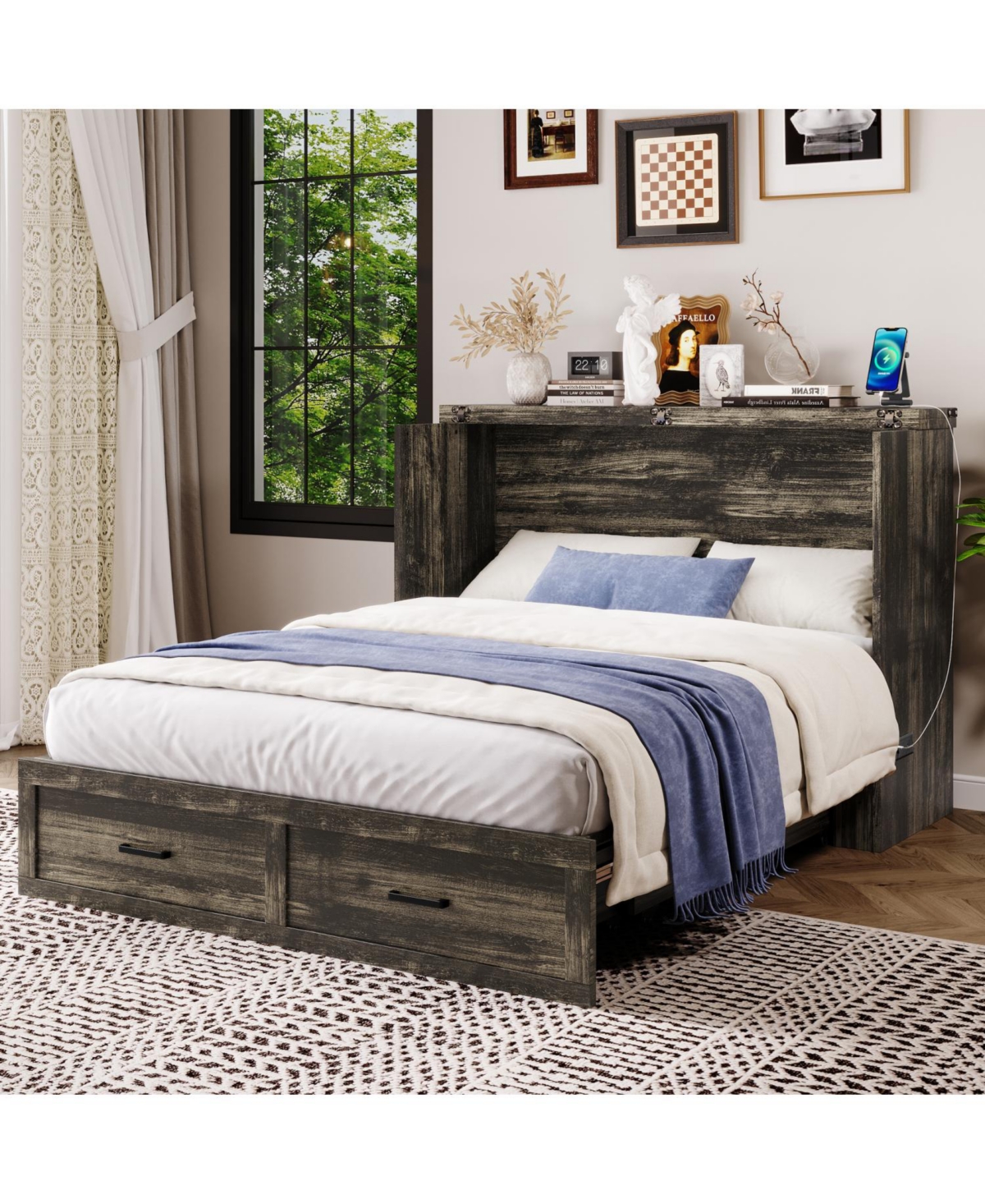 Click here for Streamdale Furniture Murphy Bed Queen with Chargin... prices
