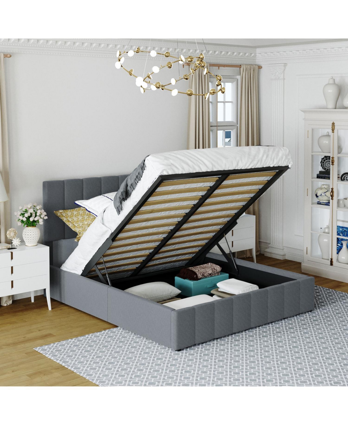 Click here for Streamdale Furniture Queen Upholstered Platform Be... prices