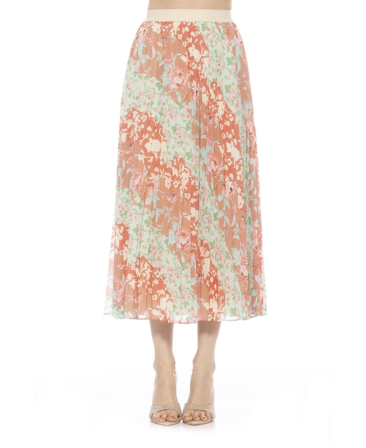 Click here for Alexia Admor Womens Kesia Midi Pleated Skirt - Ros... prices