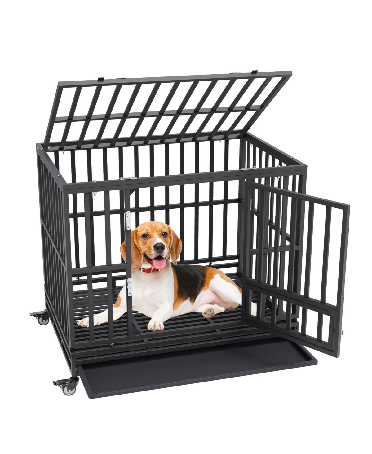 Click here for Cozito 42" Heavy-Duty 3-Door Dog Crate with W... prices