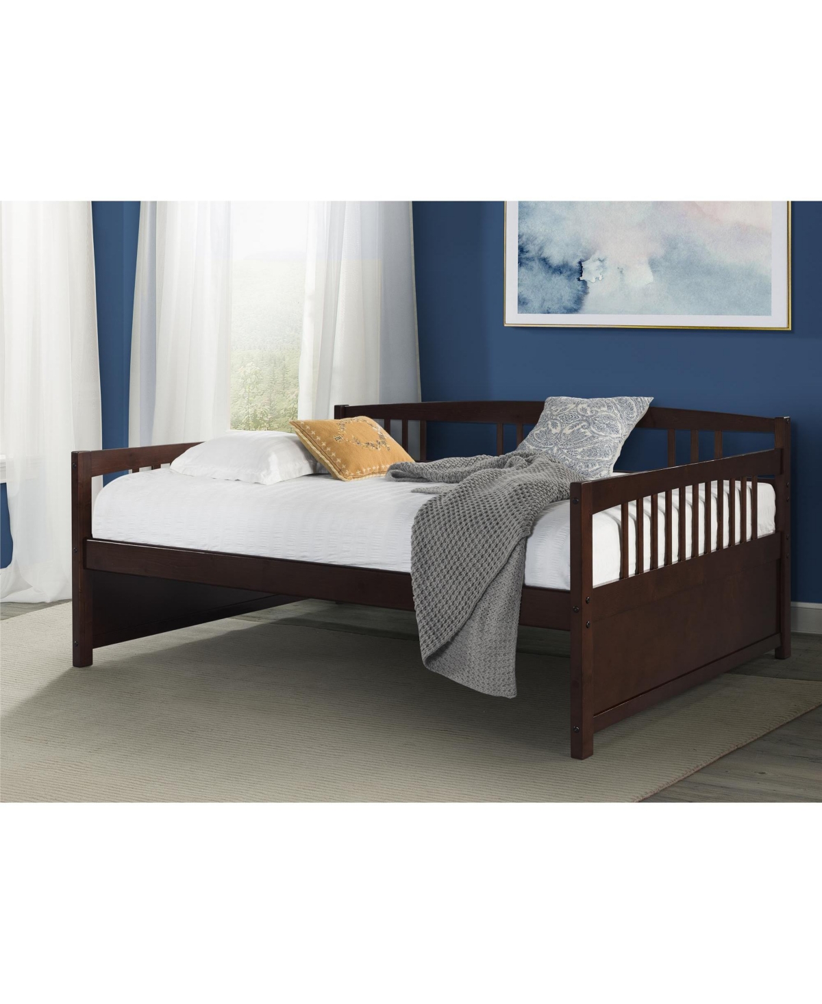 Click here for Espresso Wood Daybed Full Size Slat Frame Living G... prices