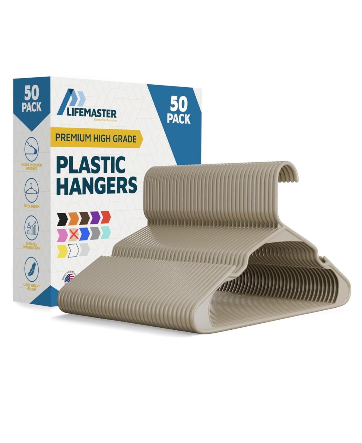 Click here for Lifemaster heavy-duty plastic hangers with non-sli... prices