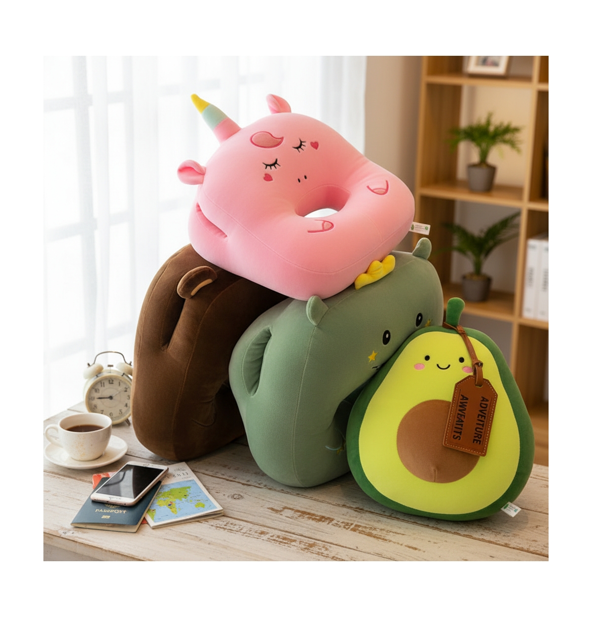 Click here for 3P Experts Cute Travel Animal Nap Pillow - green prices