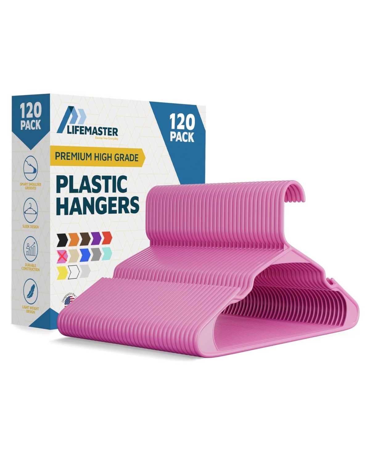 Click here for Lifemaster pink plastic hangers with nonslip groov... prices