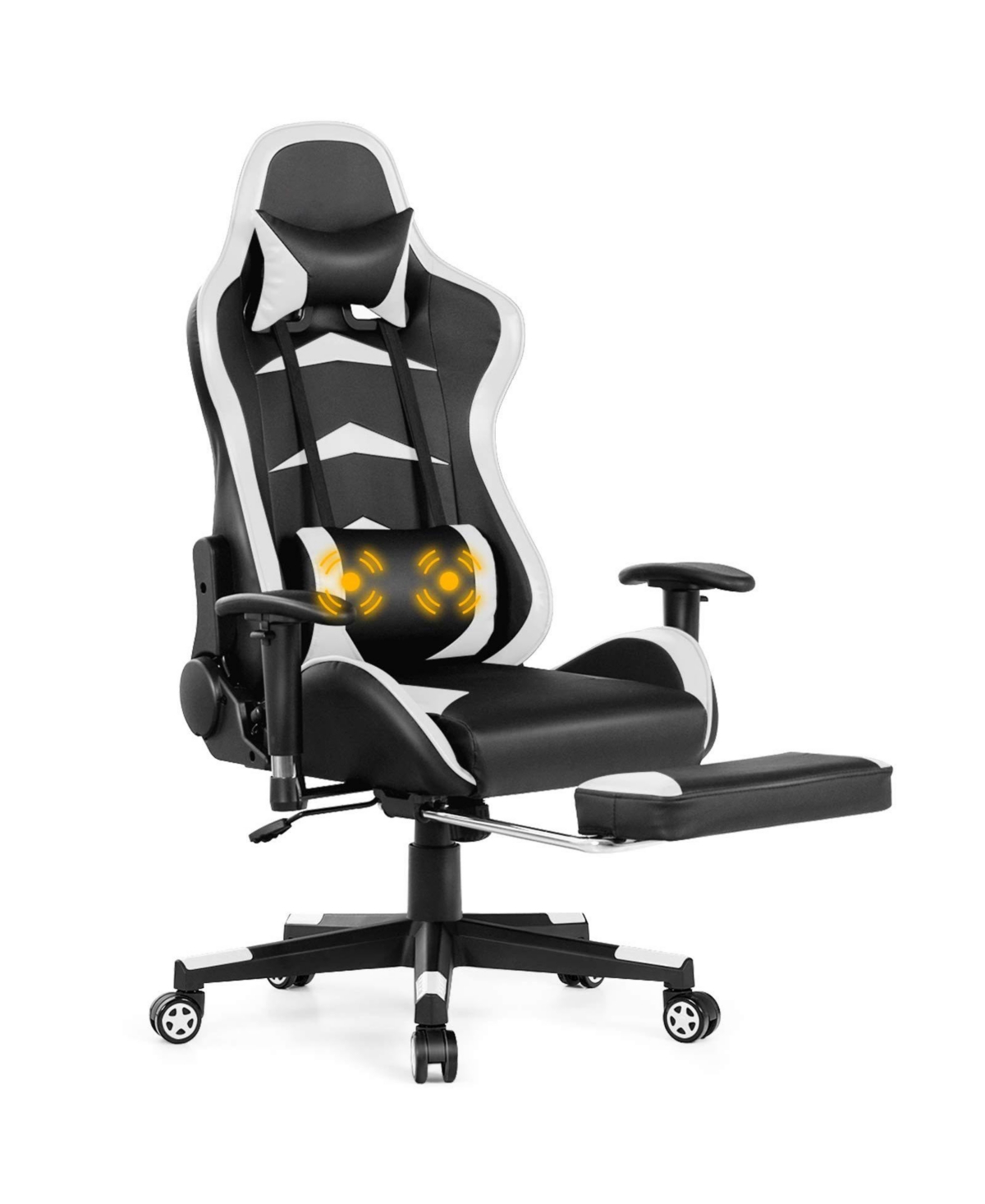 Click here for Ecooso Massage Gaming Chair with Footrest - White prices